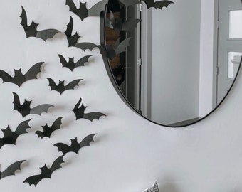 Set of 50 Pcs -black Bats, Halloween Bats, Wall Bats, Card Stock Bats ...
