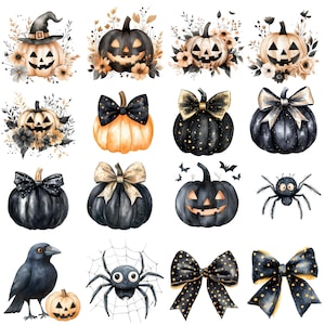 Watercolor Cute Halloween Clipart Mega Bundle, Halloween Graphics, Kids ...