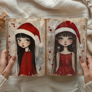 Whimsical Christmas Portraits Junk Journal Pages: Holiday Collage ...
