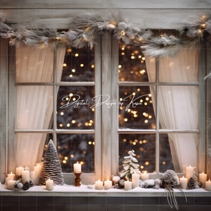 Christmas Window Digital Backdrop, Christmas Window Digital Backdrop ...