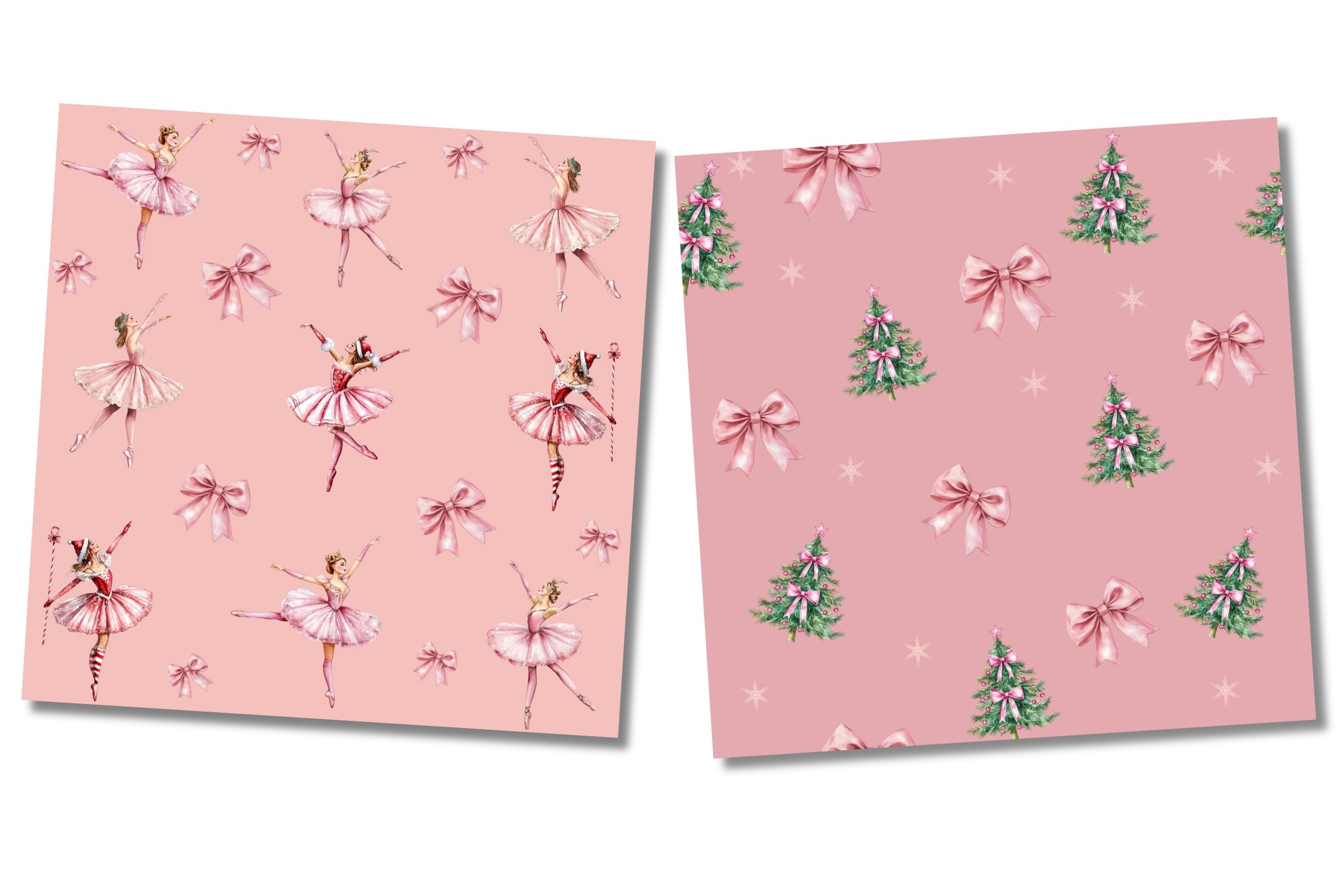 Coquette Christmas Digital Paper: Seamless Bow Patterns (digital ...