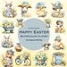 Watercolor Happy Easter Clipart Bundle, Farmhouse Easter Clipart ...