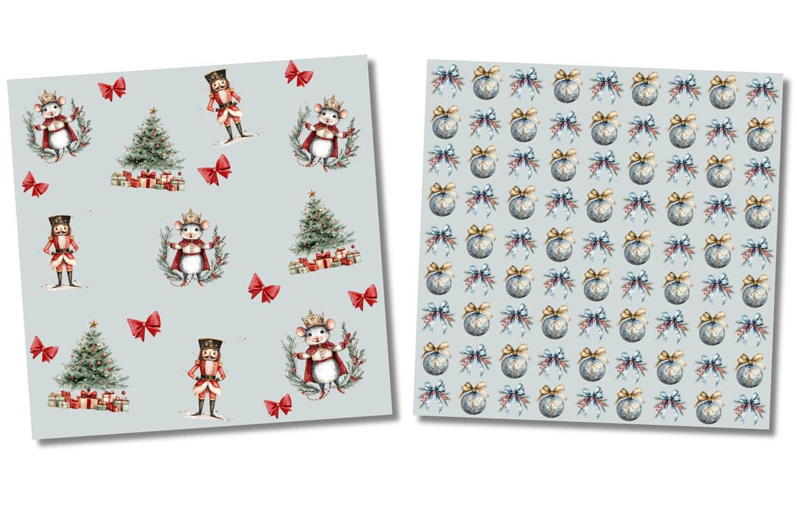 Coquette Christmas Digital Paper: Seamless Bow Patterns (digital ...