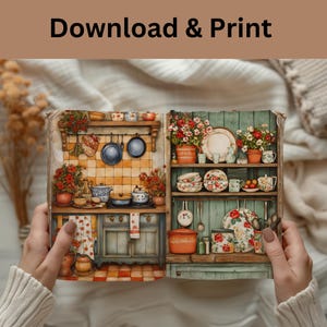 Rustic Cottage Kitchen Papers: Retro Collage Sheets (digital Download ...
