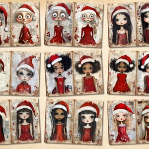 Whimsical Christmas Portraits Junk Journal Pages: Holiday Collage ...