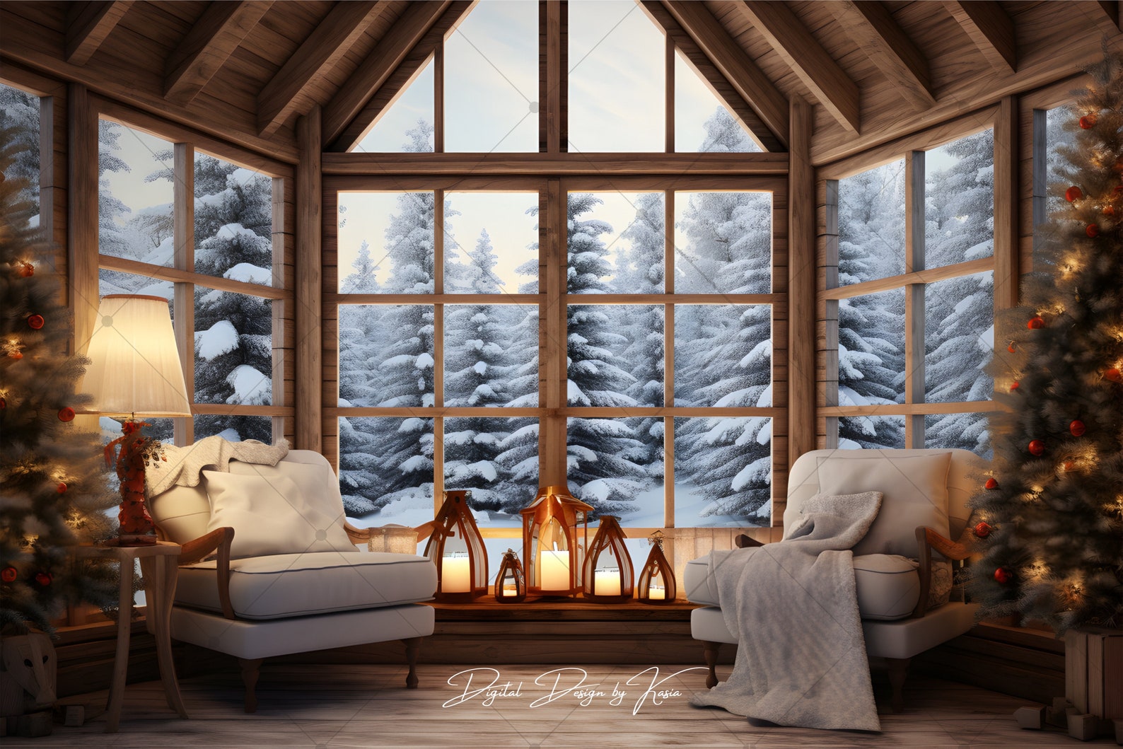 Christmas Cabin Digital Backdrop Mountain Cabin Christmas - Etsy UK