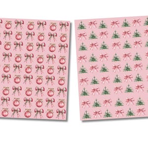 Coquette Christmas Digital Paper: Seamless Bow Patterns (digital ...