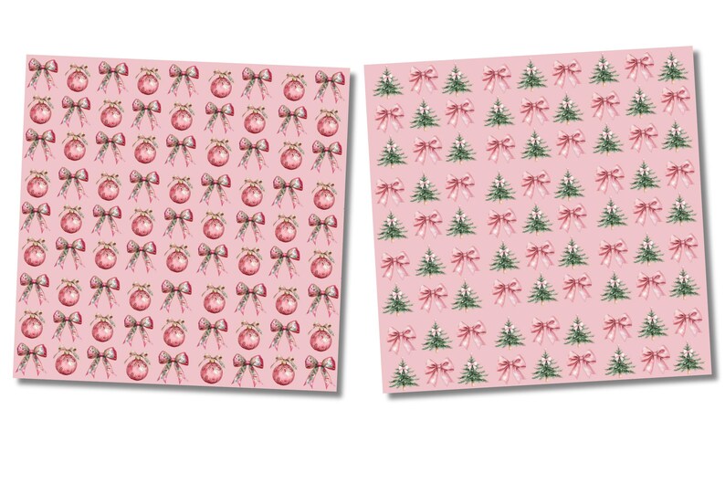 Coquette Christmas Digital Paper: Seamless Bow Patterns (digital ...