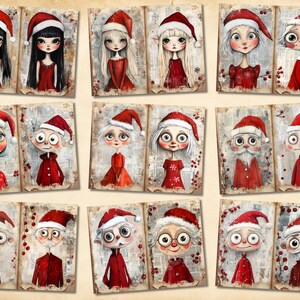Whimsical Christmas Portraits Junk Journal Pages: Holiday Collage ...
