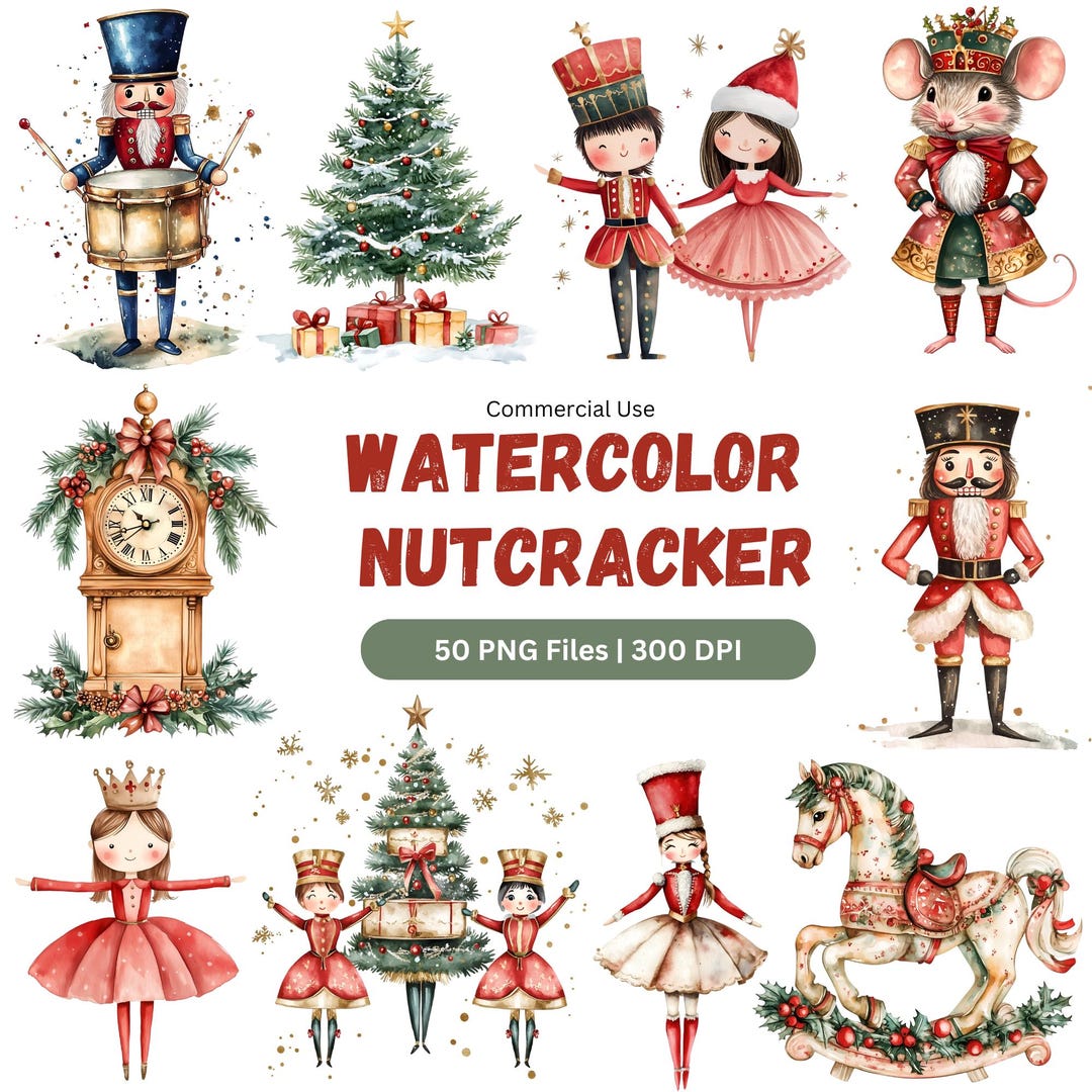 Watercolor Nutcracker Clipart: Ballet PNG Bundle (digital Download) - Etsy