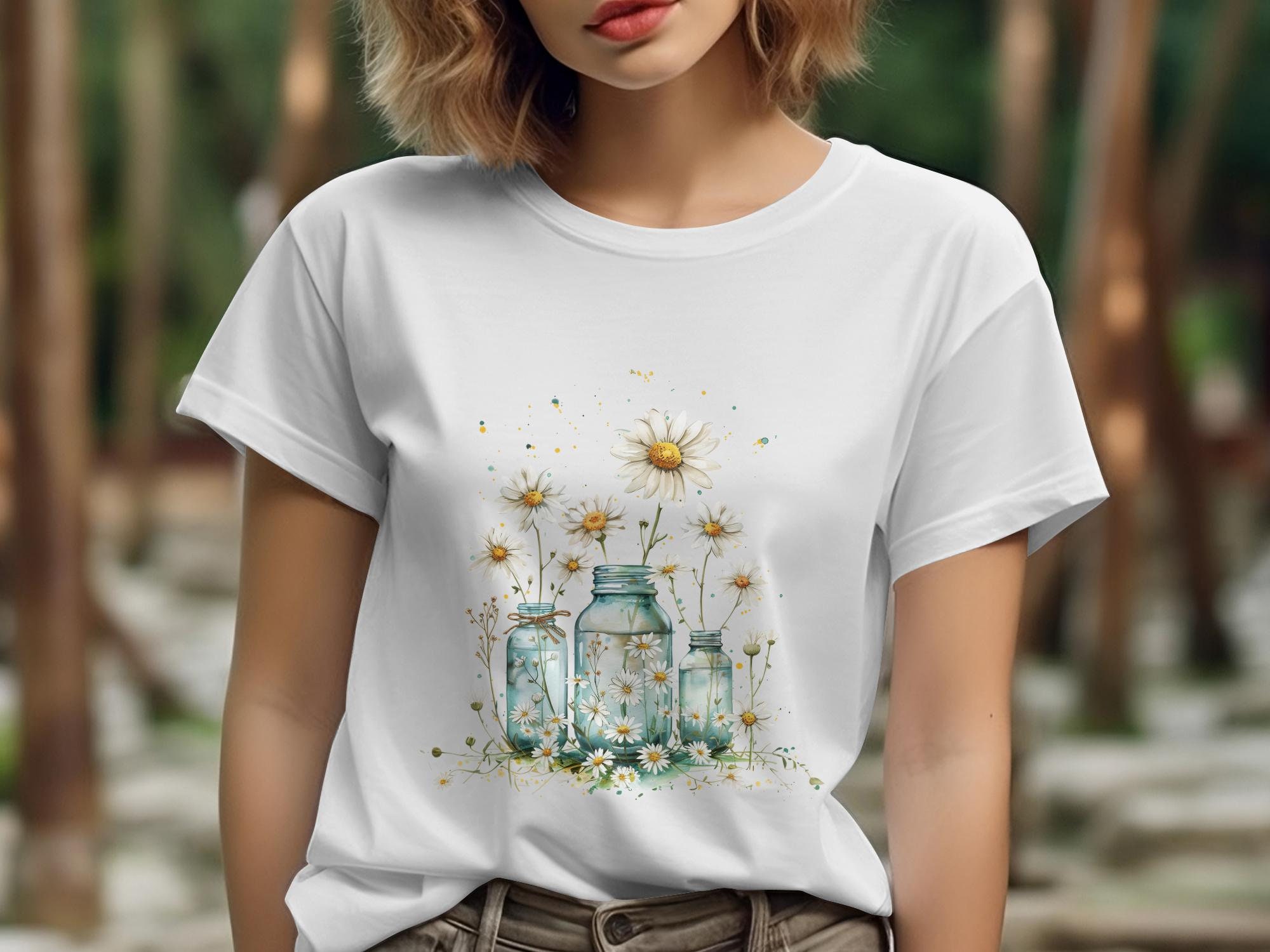 Watercolor Wildflowers in Mason Jars Clipart: Cottagecore Floral PNG ...