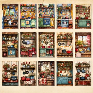Rustic Cottage Kitchen Papers: Retro Collage Sheets (digital Download ...