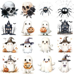 Watercolor Cute Halloween Clipart Mega Bundle, Halloween Graphics, Kids ...