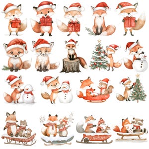Woodland Christmas Clipart Bundle: Festive Animals, Holiday Graphics ...