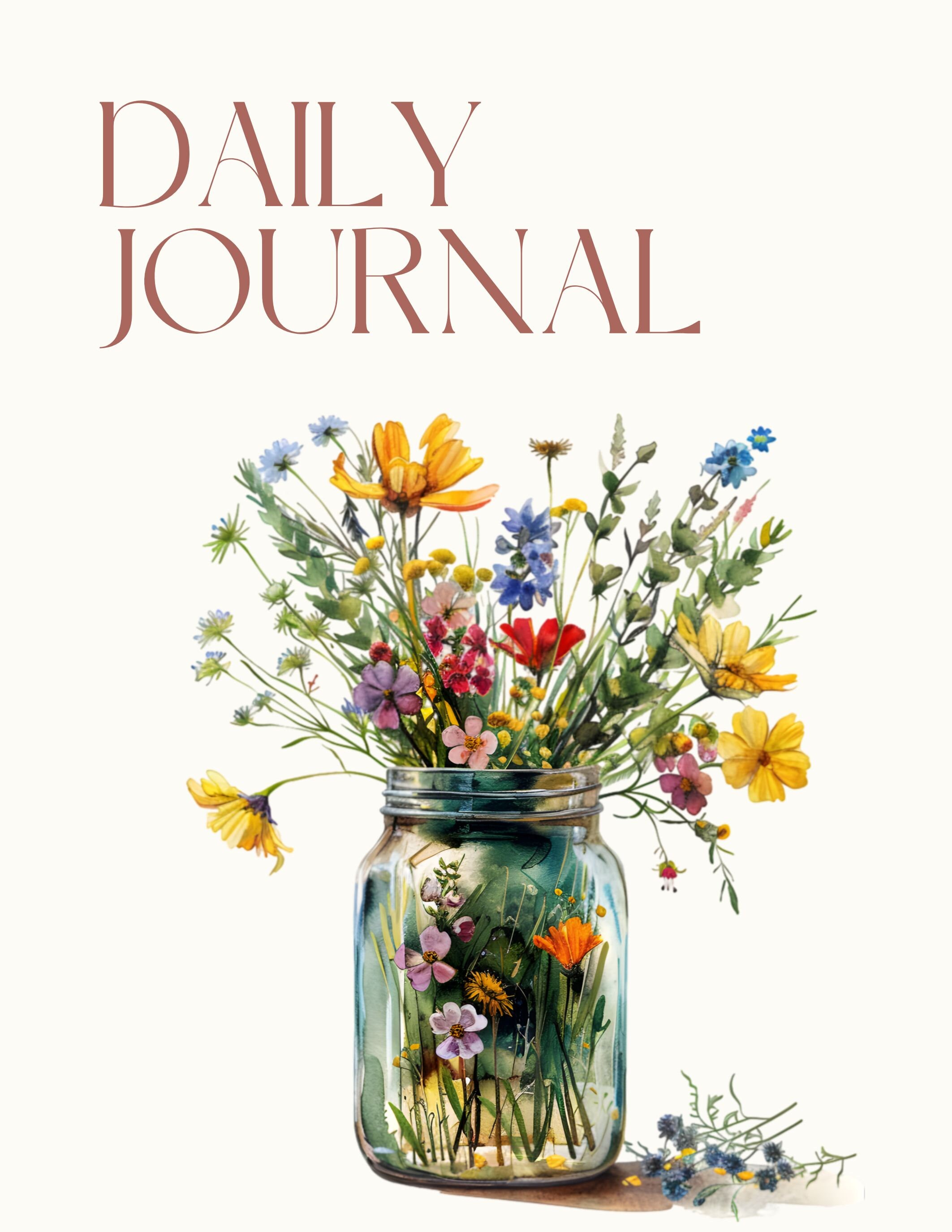 Watercolor Wildflowers in Mason Jars Clipart: Cottagecore Floral PNG ...