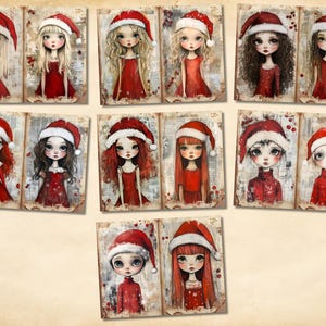 Whimsical Christmas Portraits Junk Journal Pages: Holiday Collage ...