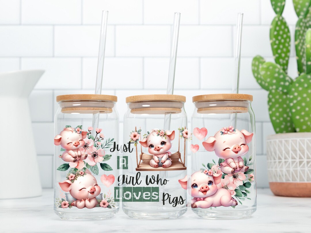 16oz Libby Glass Can Wrap, Little Pigs Piglets, Cute Animals, Animal PNG Digital Download Design ...