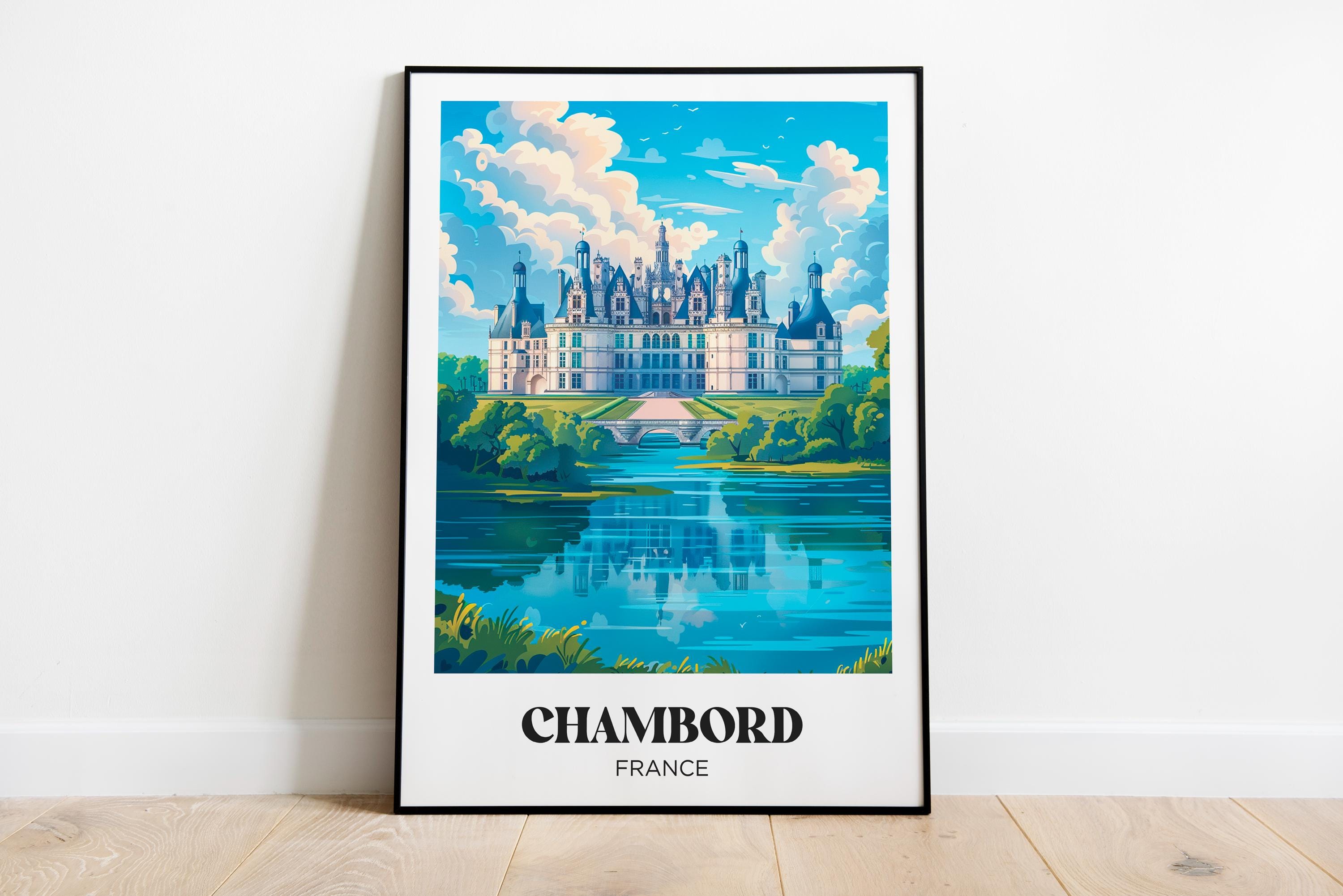 Château De Chambord Travel Poster, Chambord Art Print, Château De ...