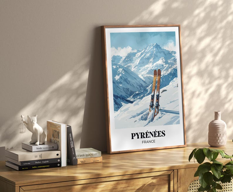 Pyrenees Mountain Poster, Pyrenees Print, Pyrenees Poster, Mountain ...