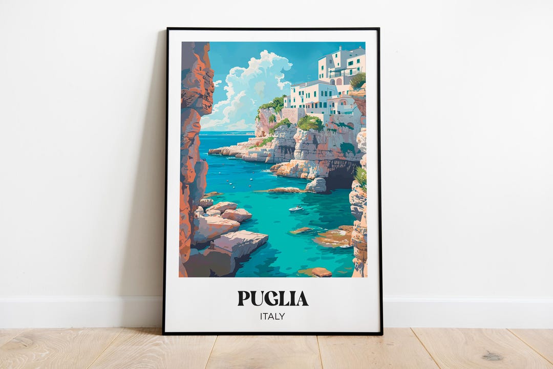Puglia Travel Poster, Puglia Print, Italy Illustrated Painting ...