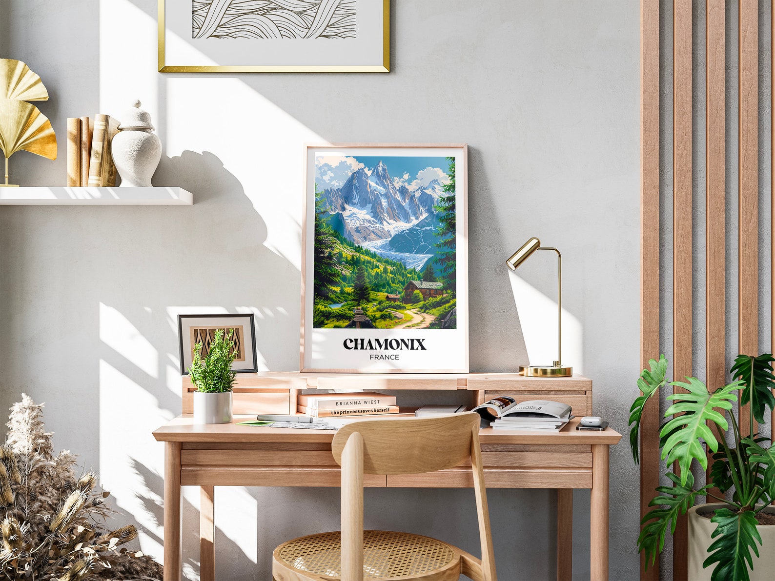 Chamonix Travel Poster,french Alps Wall Art Print,mountain Painting ...