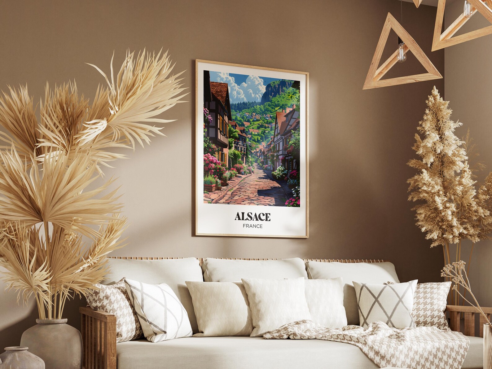 Alsace Poster, Alsace Village Illustration, Alsace Travel Poster ...