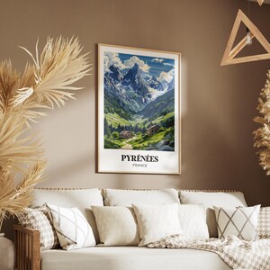 Pyrenees Mountain Poster, Pyrenees Print, Pyrenees Poster, Mountain ...