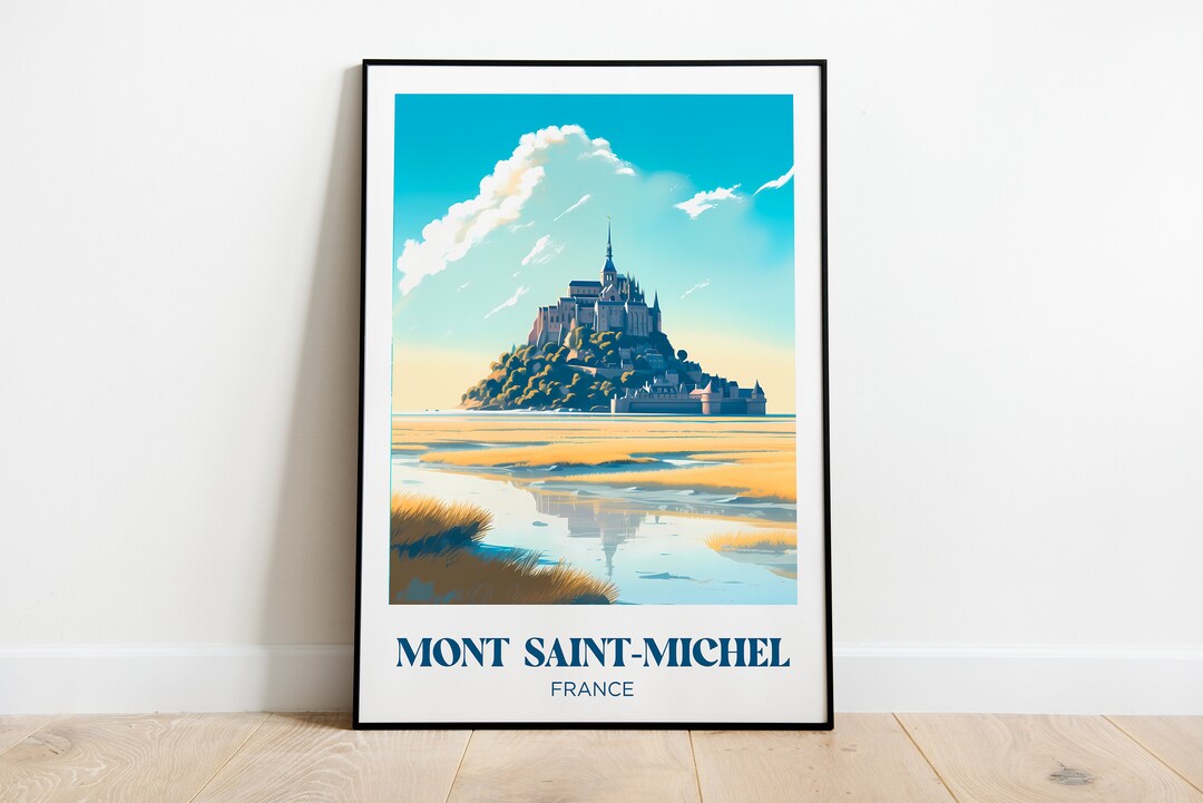 Mont Saint Michel Travel Poster,french Wall Art Print,france Painting ...
