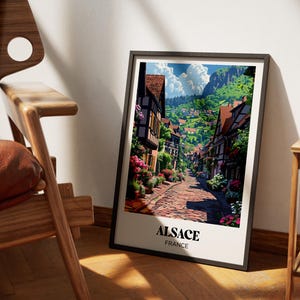 Alsace Poster, Alsace Village Illustration, Alsace Travel Poster ...