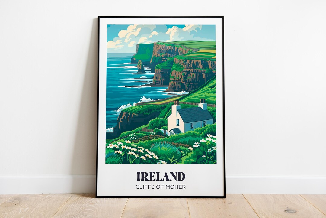 Ireland Travel Poster, Ireland Art Print, Ireland Illustrated Painting ...