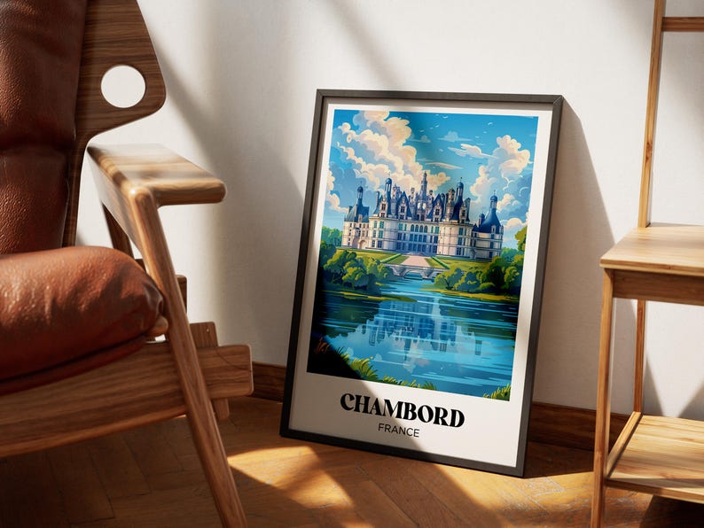 Château De Chambord Travel Poster, Chambord Art Print, Château De ...