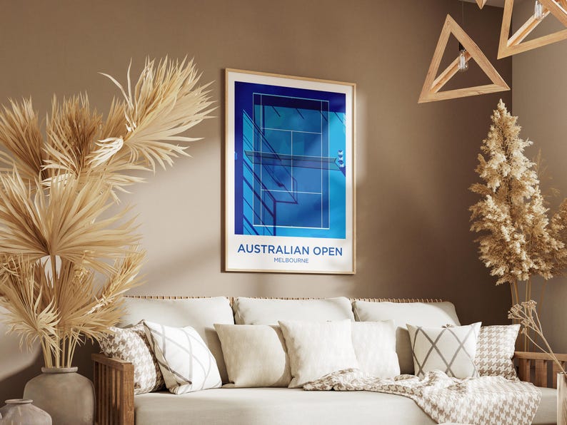Australian Open Poster, Tennis Wall Art Print, Tennis Painting ...
