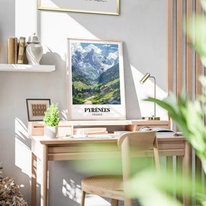 Pyrenees Mountain Poster, Pyrenees Print, Pyrenees Poster, Mountain ...