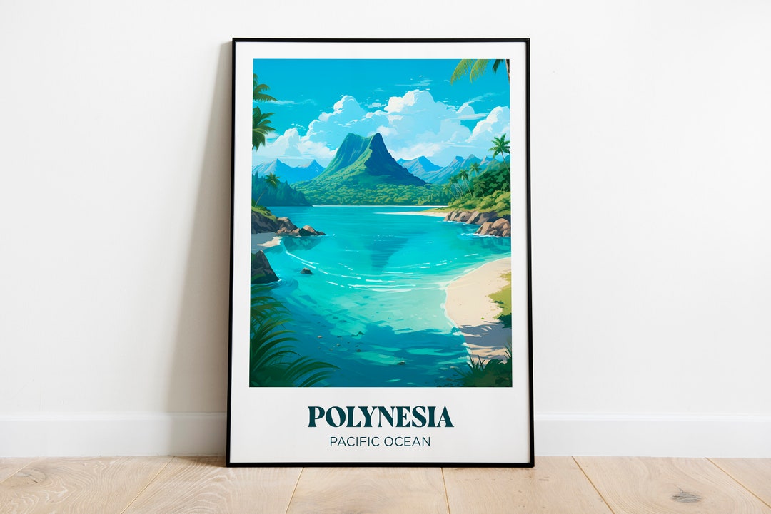 Tahiti Pacific Ocean Travel Poster,french Polynesia Wall Art Print ...