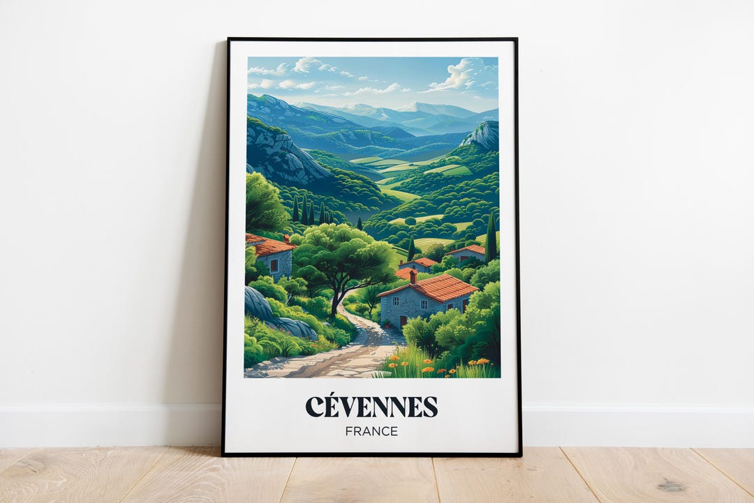 Cévennes Poster, Cévennes Landscape Illustration, Cévennes Travel ...