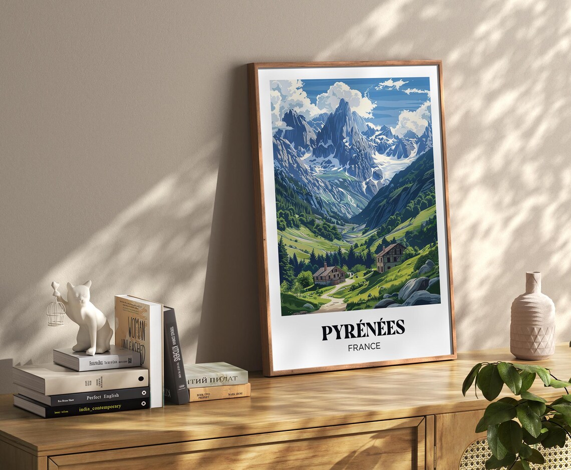 Pyrenees Mountain Poster, Pyrenees Print, Pyrenees Poster, Mountain ...