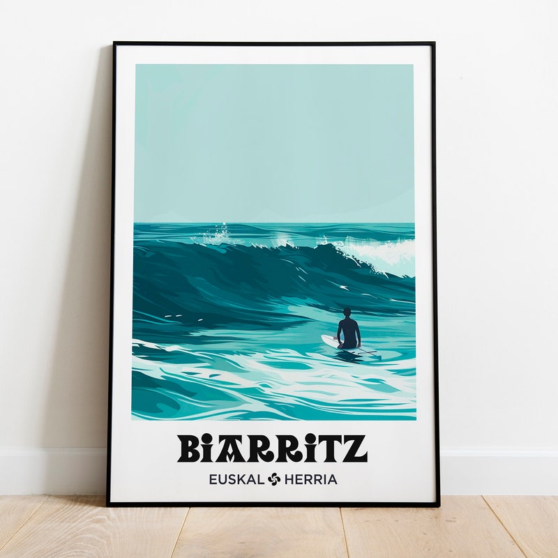 Biarritz Surfer Poster - Etsy