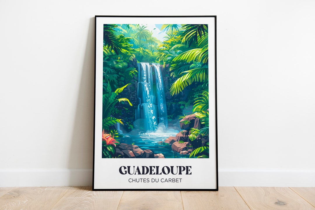 Guadeloupe Travel Poster, the Antilles Guadeloupe Illustration ...