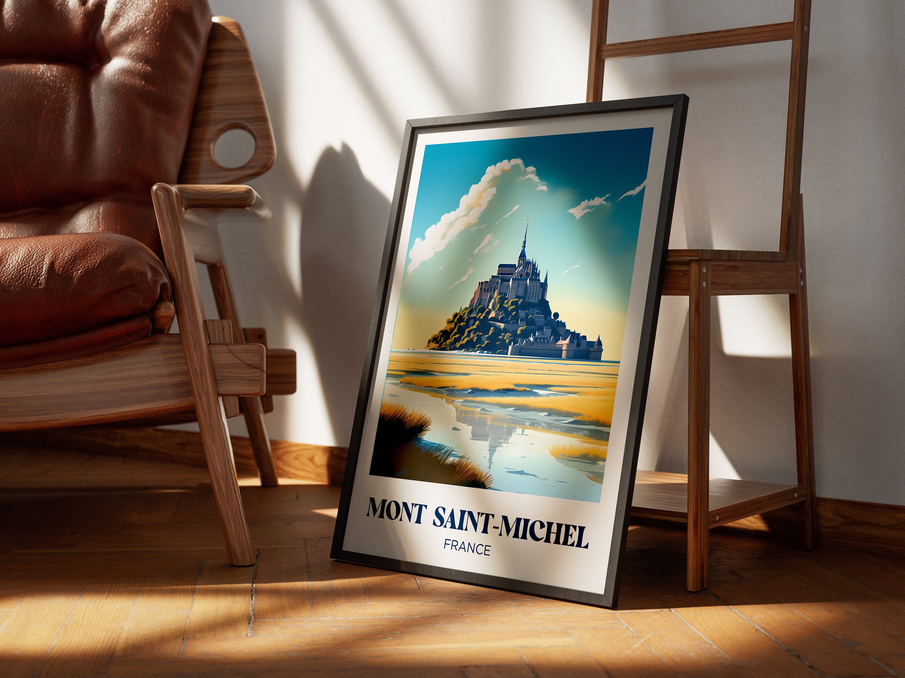 Mont Saint Michel Travel Poster,french Wall Art Print,france Painting ...