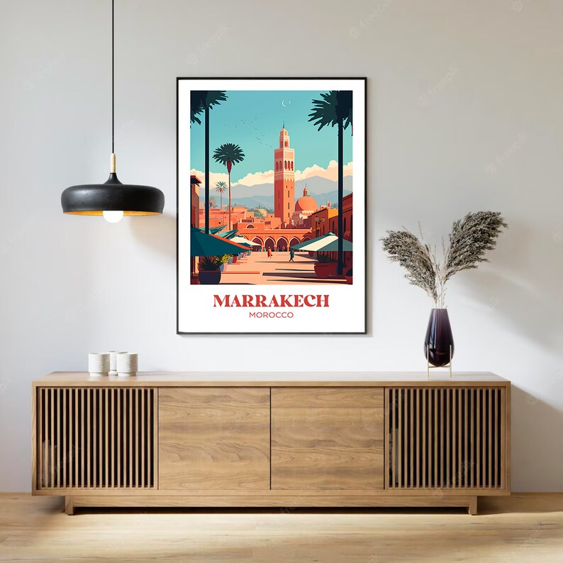 Marrakesh Travel Poster, Marrakesh Wall Art Print,tahiti Painting ...