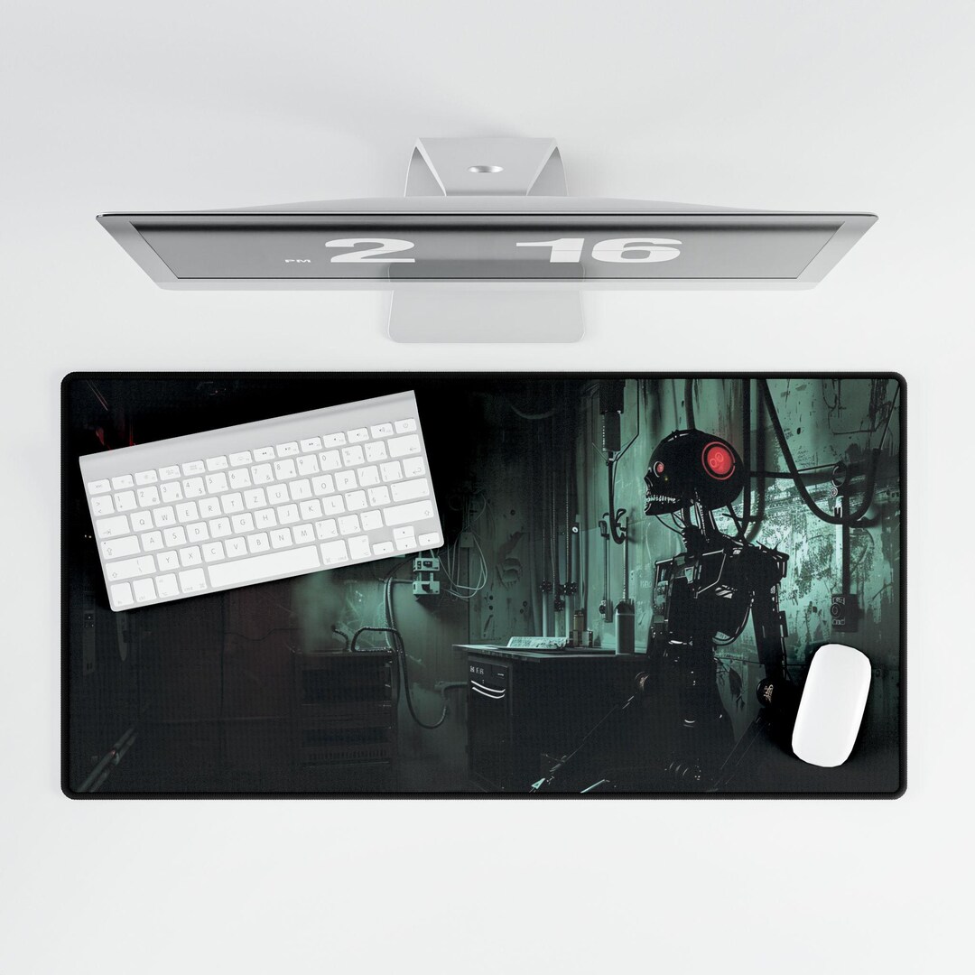 Cyberpunk Desk Mats, Futuristic Iskeleton Mouse Pad, Gaming Computer ...