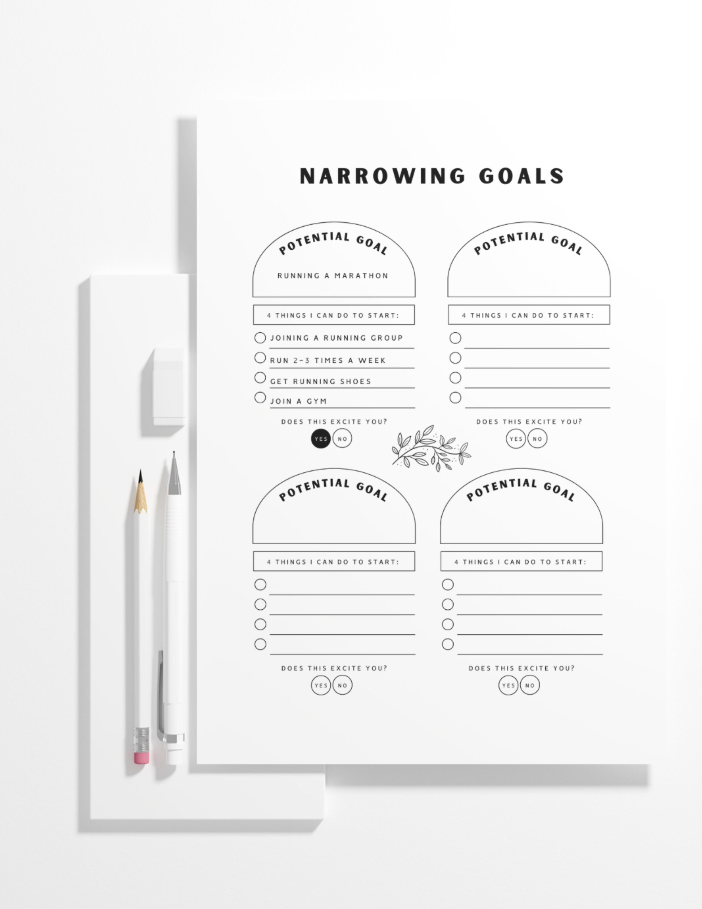Mindful Goal Setting Workbook Worksheets Diary & Habit - Etsy