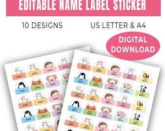 School Supply Labels / Name Tags for School Supplies / School Labels ...