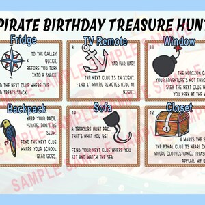 Pirate Birthday Scavenger Hunt for Kids, Birthday Treasure Hunt, Indoor ...