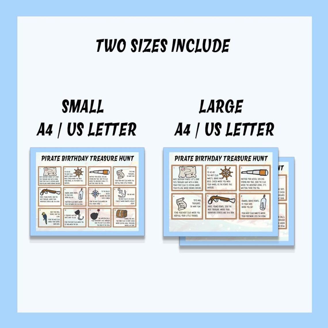 Pirate Birthday Scavenger Hunt for Kids, Birthday Treasure Hunt, Indoor ...