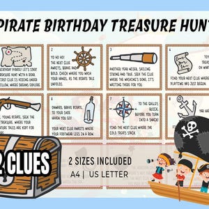 Pirate Birthday Scavenger Hunt for Kids, Birthday Treasure Hunt, Indoor ...
