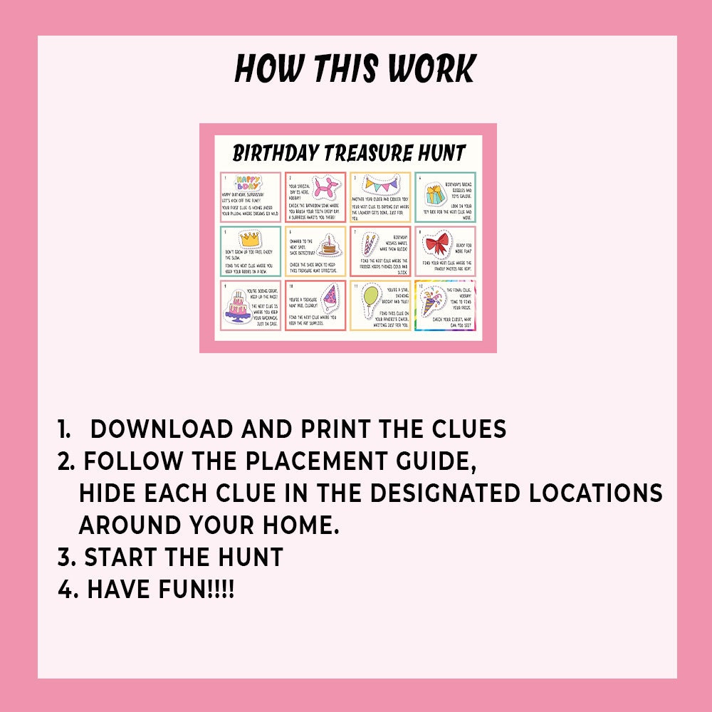 Rainbow Birthday Scavenger Hunt for Kids, Birthday Treasure Hunt ...