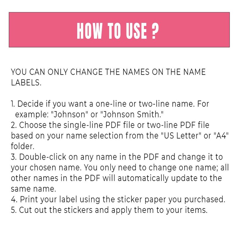 Editable School Supply Labels Name Tags for School Supplies School ...