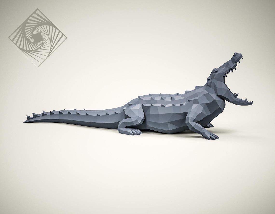 DIY Alligator Paper Sculpture: Low Poly Craft Kit (PDF & SVG Files) - Etsy