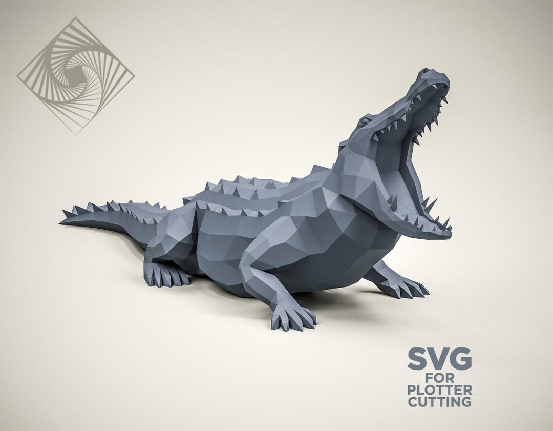 DIY Alligator Paper Sculpture: Low Poly Craft Kit (PDF & SVG Files) - Etsy